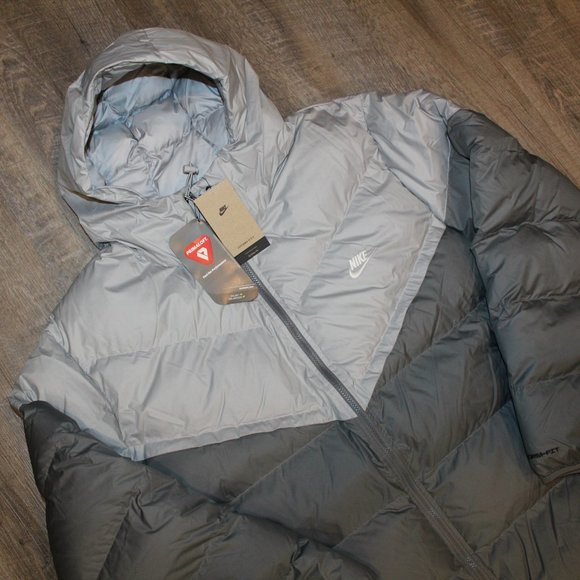 Nike | Jackets & Coats | Nwt Nike Mens Big Tall Storm Windrunner Down Puffer Jacket Gray 4xl ...